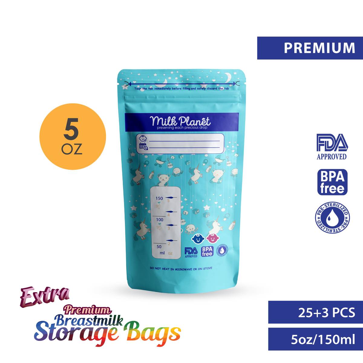 Milk Planet Extra Premium Breastmilk Storage Bag (3.5oz / 100ml)