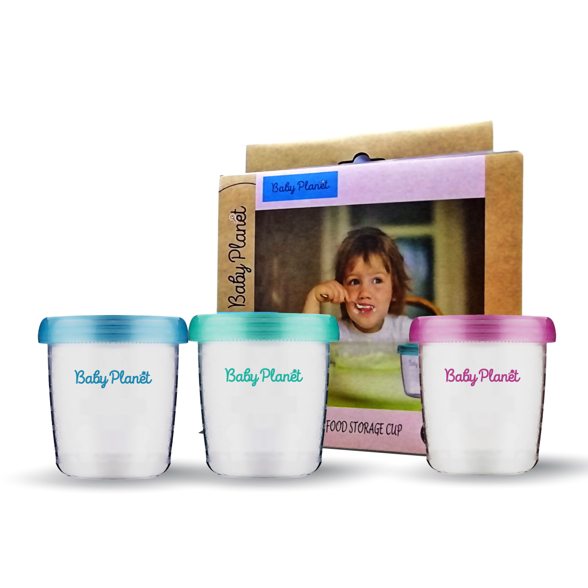 Baby Planet Breastmilk and Food Storage Cup - 4 cups In 1 Box
