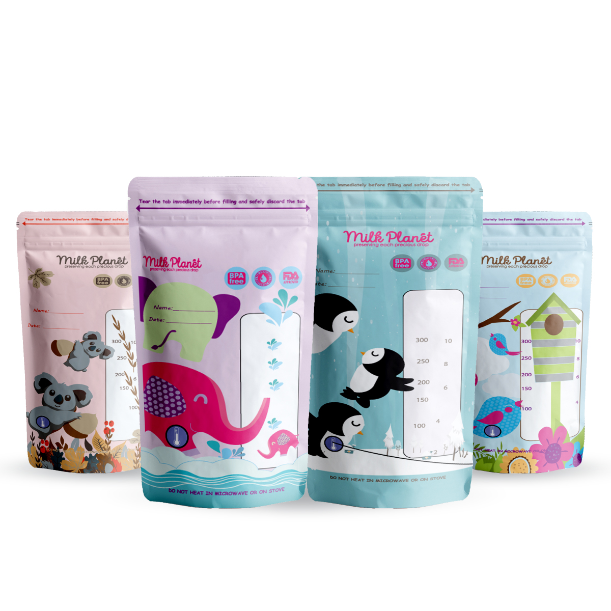 Milk Planet 4-Season Safari Breastmilk Storage Bag (10oz/300ml)